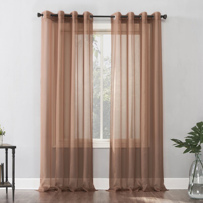 Ready Made Solid Sheer Grommet Single Curtain Panel – YiWu Stock ...